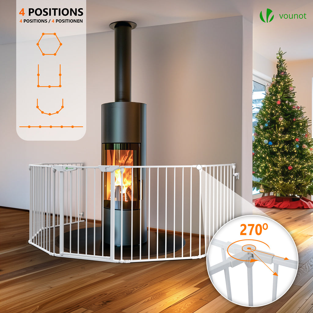 VOUNOT 6 Panel Safety Barrier Fireplace Protection Metal Fire Guard ...