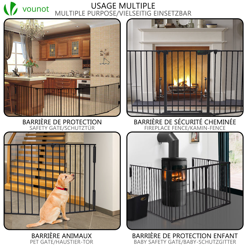 VOUNOT 6 Panel Metal Fire Guard, Hearth Gate, Fire Gate, Fireplace Pet ...