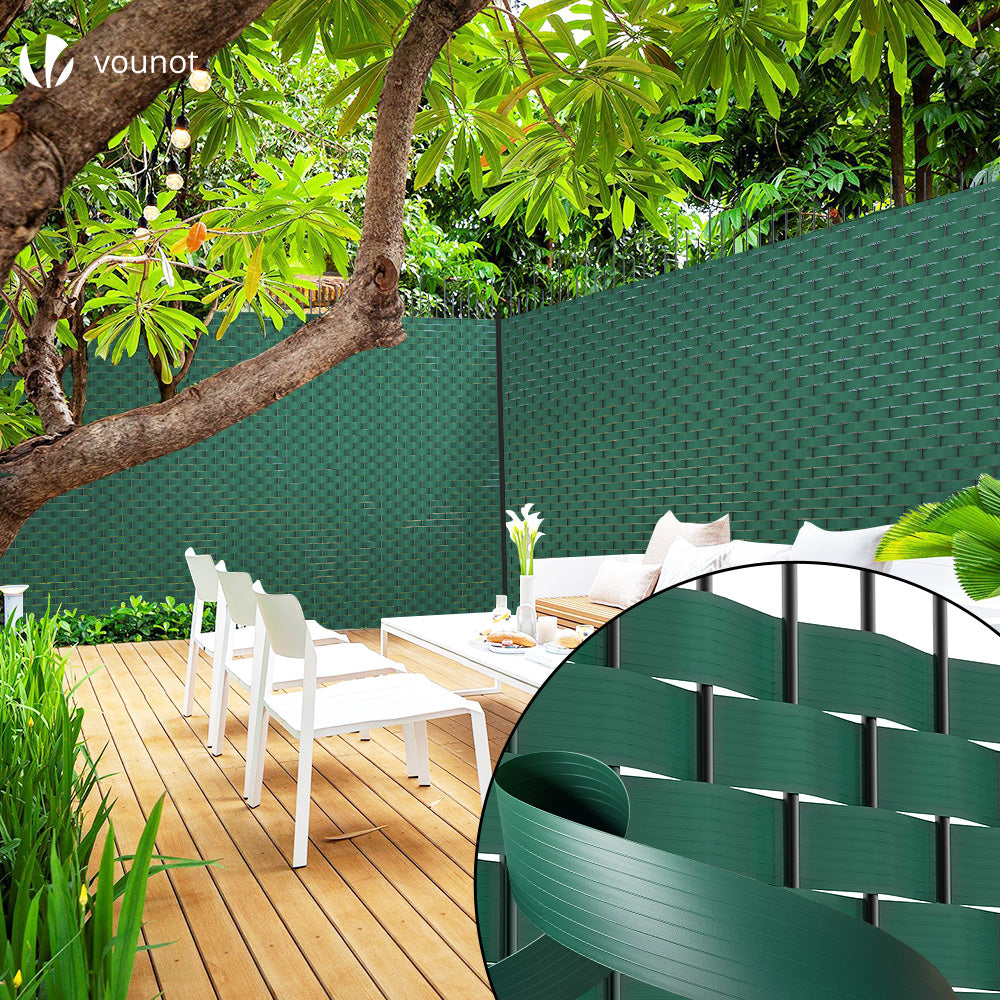 VOUNOT PVC Privacy Strips Garden Privacy Fence Screen 150m x 4.7cm wit