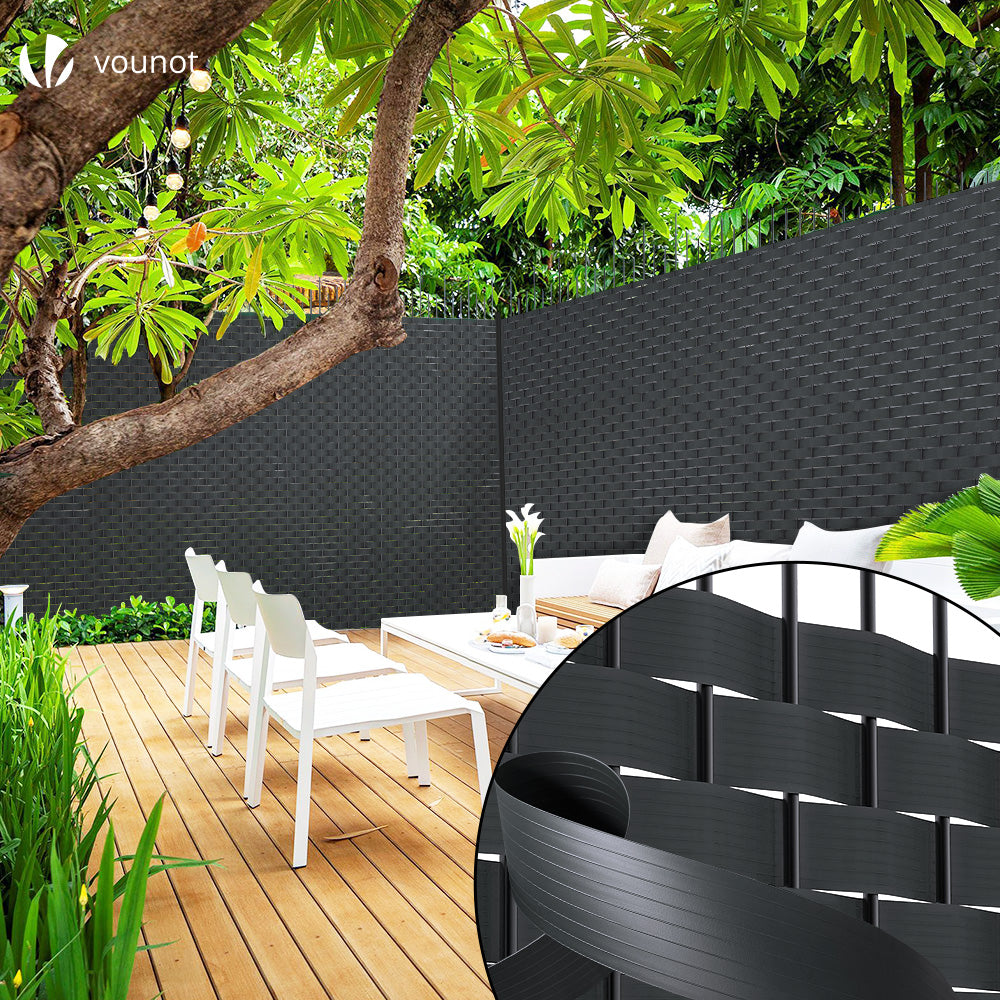 VOUNOT PVC Privacy Strips Garden Privacy Fence Screen 150m x 4.7cm wit