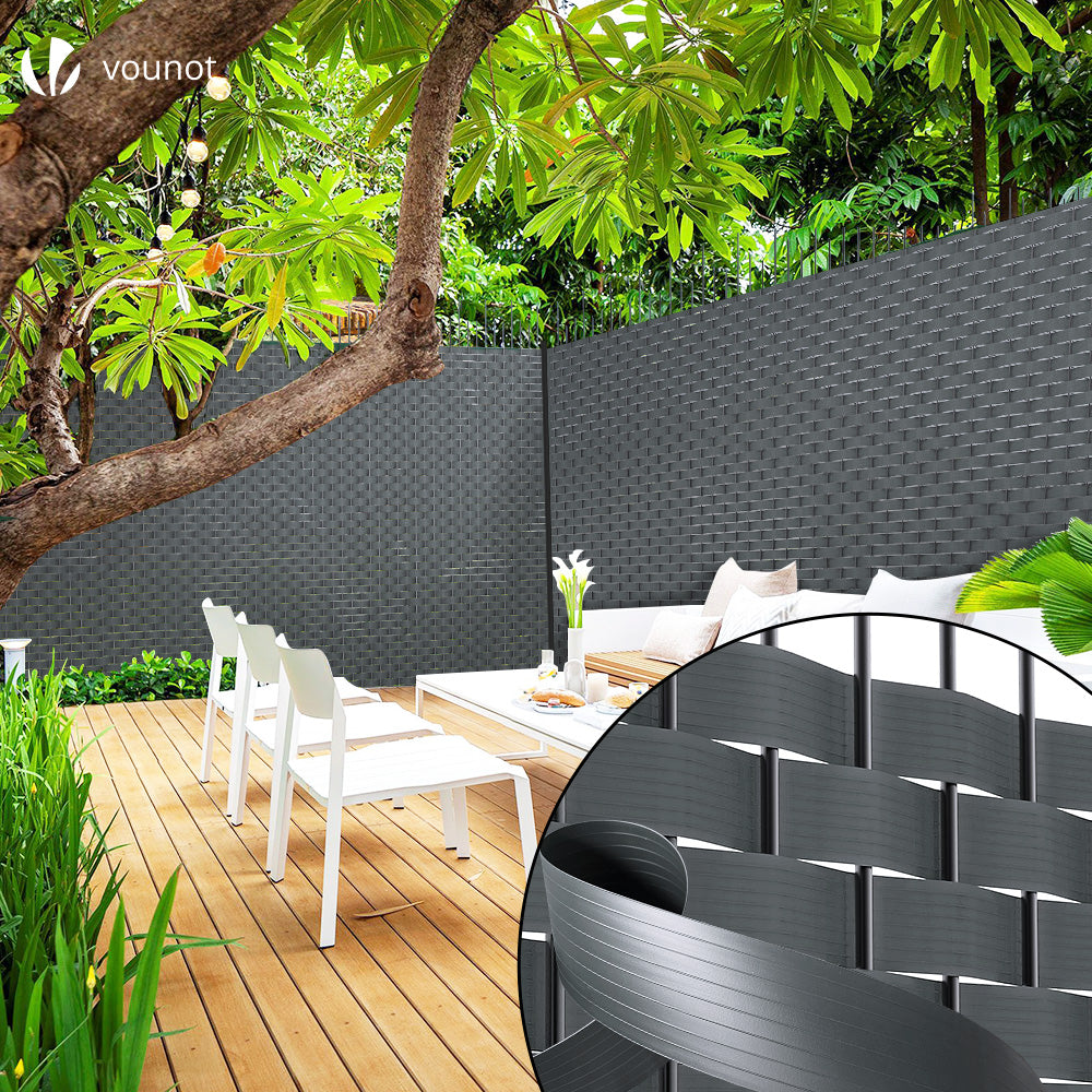 VOUNOT PVC Privacy Strips Garden Privacy Fence Screen 150m x 4.7cm with ...