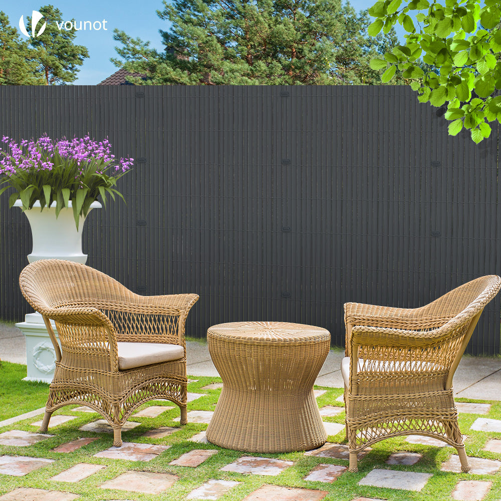 VOUNOT PVC Privacy Screening Fence 80 x 300 cm, Double Reinforced ...